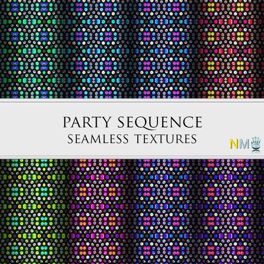 Second Life Marketplace - Party Sequence Colorful Sequin Fabric Textures NM