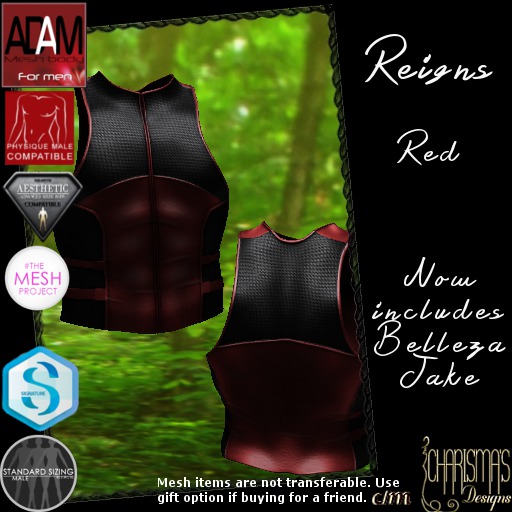 Second Life Marketplace - Charisma's Designs Reigns Tank Red