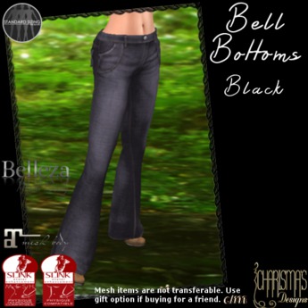Second Life Marketplace - Charisma's Designs Bell Bottoms Black