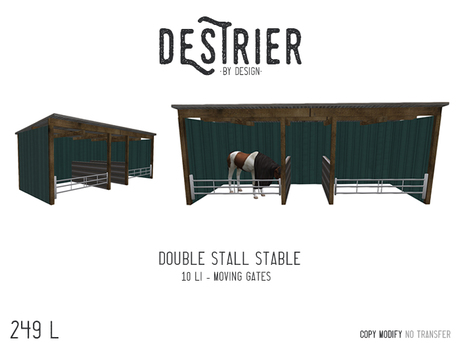 Second Life Marketplace - Destrier by Design - Double Stall Stable