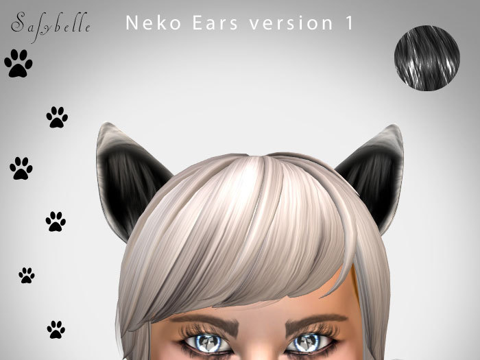 Second Life Marketplace - ANIMATED NEKO CAT EARS - Bento - BLACK 01 - 6 ...