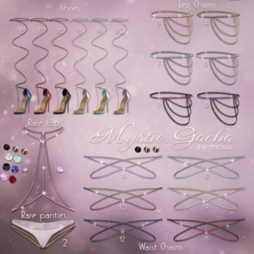 Second Life Marketplace - Mossu - Mystic.Waist Chains(13) - Maitreya - Mint