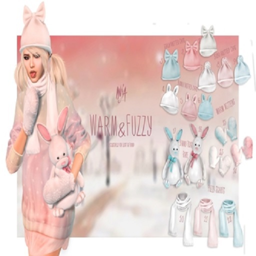 Second Life Marketplace - 12 -INIA- Warm & Fuzzy - Fuzzy Scarf- Blue