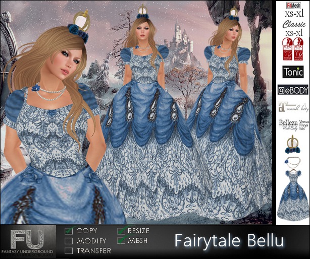 Second Life Marketplace - Fairytale Bellu Gorgeous Gown Necklace Floral ...