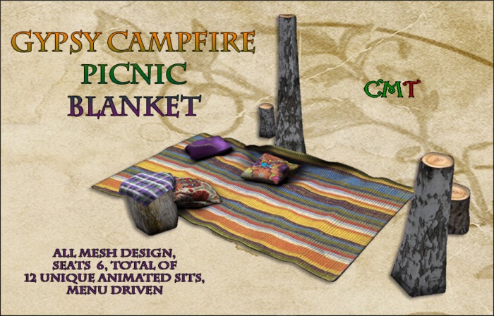 Second Life Marketplace - Gypsy Campfire Picnic Blanket