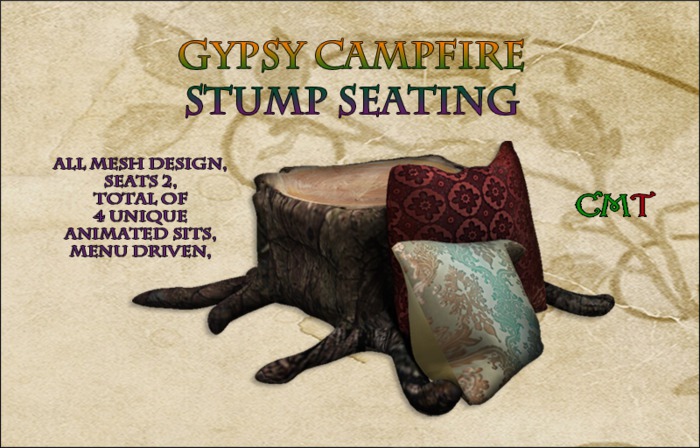 Second Life Marketplace - Gypsy Campfire Stump Seat