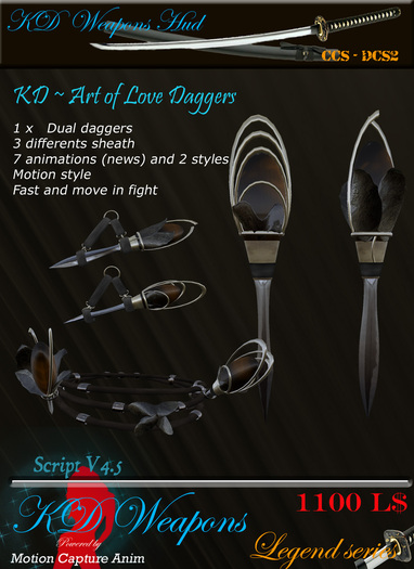 Second Life Marketplace - KD ~ BOX Art of Love Daggers V4.5