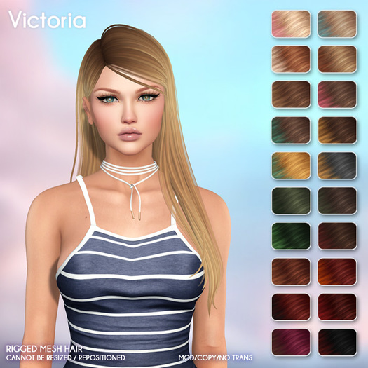 Second Life Marketplace - /Wasabi Pills/ Victoria Mesh Hair - Solar Ombre