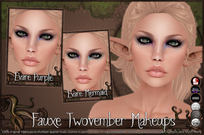 Second Life Marketplace - :[P]:- Fauxe Twoember Makeups:// Evare ...
