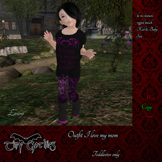 Second Life Marketplace - Tiny Gothics Toddleedoo i love my mom