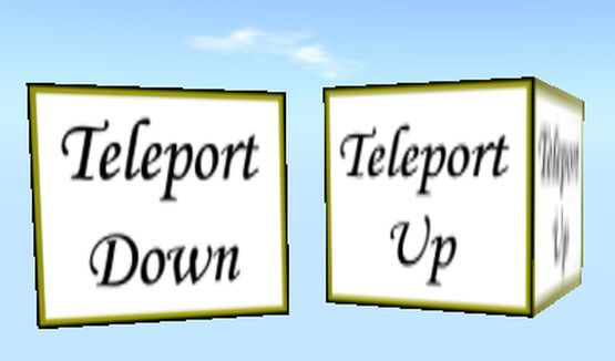 Second Life Marketplace - Two Rotating SIGNS TELEPORT UP & DOWN