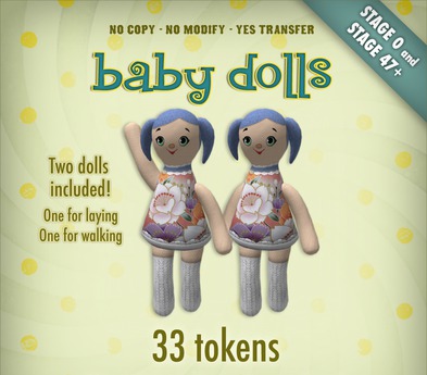 Second Life Marketplace - "Zooby Token Toys" Baby Dolls (Blue)