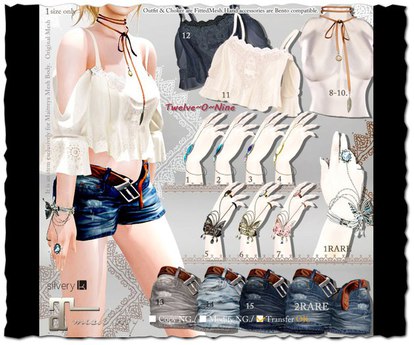 Second Life Marketplace - *:..Silvery K..:*BohoStyle_Hot Pants(Blue.)2RARE