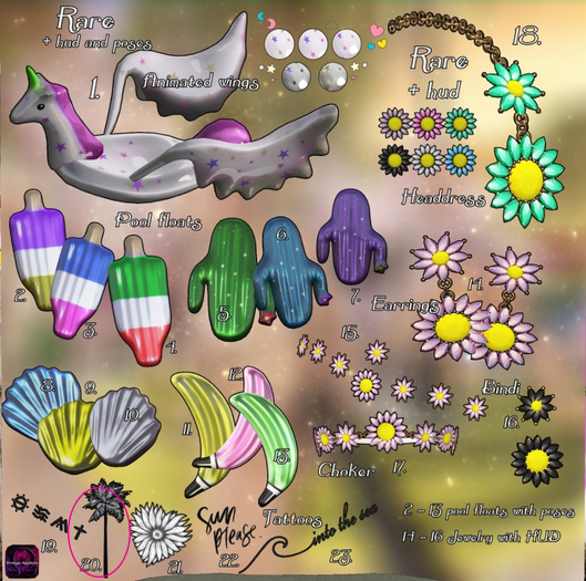 Second Life Marketplace - 20. ERSCH&Yokai - Endless Summer Tattoo OMEGA ...