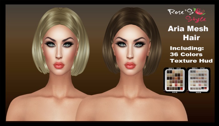 Second Life Marketplace - ROSE'S STYLE Aria Short Hair