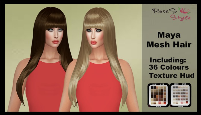 Second Life Marketplace - ROSE'S STYLE Maya Mesh Hair