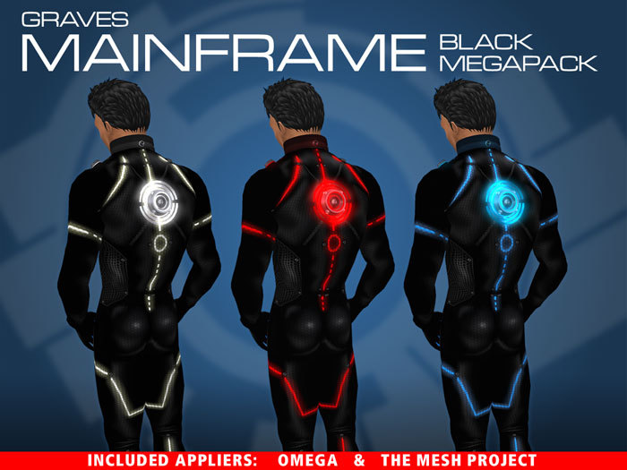 Second Life Marketplace - GRAVES Mainframe - Black Suit Megapack (male ...