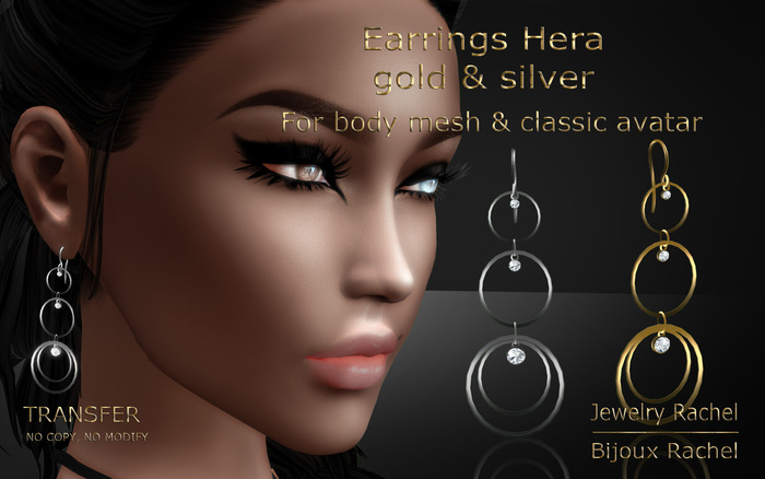 Second Life Marketplace - Earring Hera Gold & Silver rachela bag
