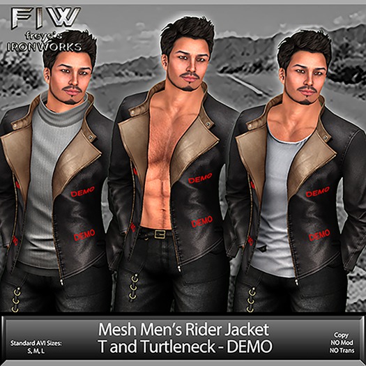 Second Life Marketplace - Mesh Mens Rider Jacket - DEMO