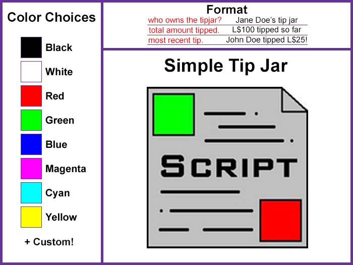 Second Life Marketplace - [kC] Simple Tip Jar Script