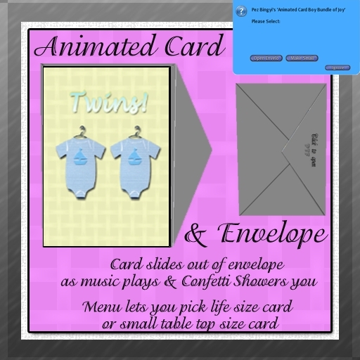 Second Life Marketplace - PTF Animated Card Twin Boys w/ Sound and ...
