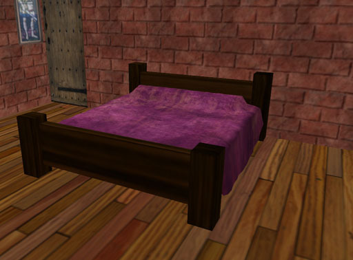 Second Life Marketplace - Shambles 1 Prim Bed - Purple