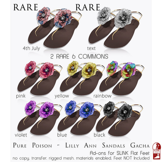 Second Life Marketplace - Pure Poison - Pink Lilly Ann Sandals for ...