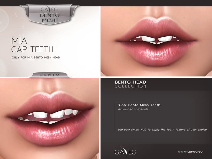 Second Life Marketplace - DISCOUNTED !!! [GA.EG] Mia Bento Gap Teeth