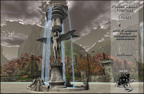 Second Life Marketplace - Winged Gemini Fountain ( Dark )