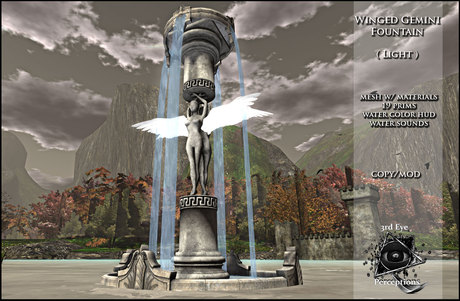 Second Life Marketplace - Winged Gemini Fountain ( Light )