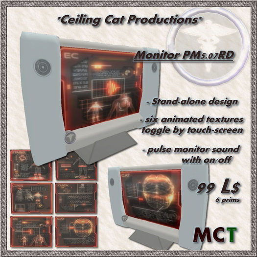 Second Life Marketplace - *CCP* Monitor Series 5, red medical display