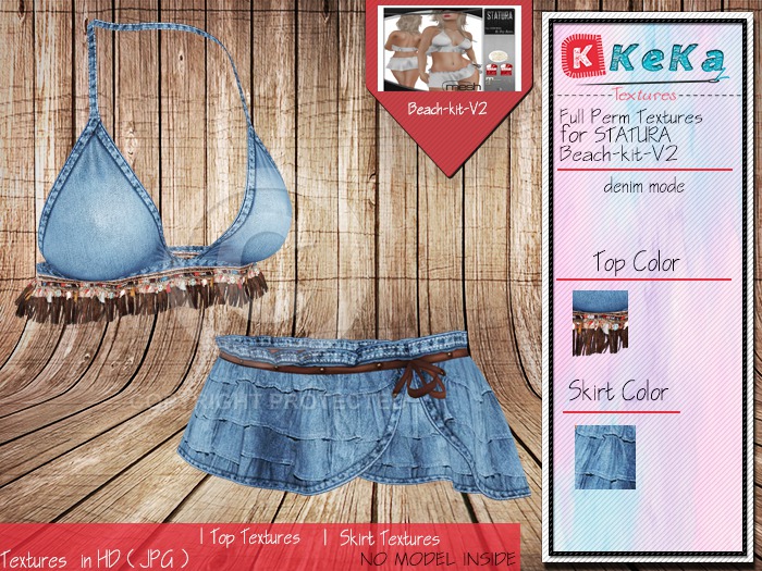 Second Life Marketplace - #KeKa-Textures For-STATURA Beach Set-DENIM