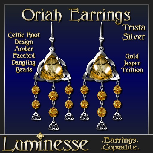 Second Life Marketplace - * * OUTLET PRICE * * ORIAH Trista Earrings ...
