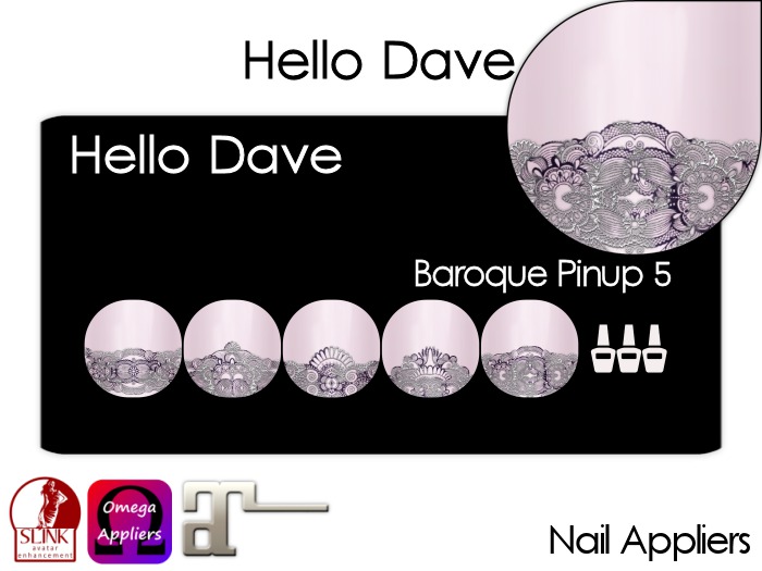Second Life Marketplace - Hello Dave - Nail Appliers - Baroque Pinup 5