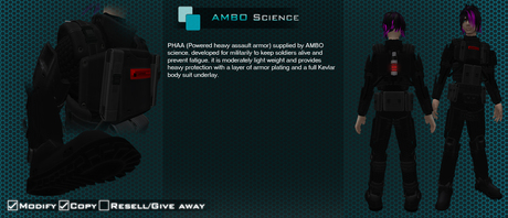 Second Life Marketplace - Ambo Science inc. Powered heavy assault armor