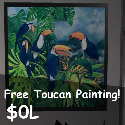 Second Life Marketplace - *FREE* Framed Toucans Painting