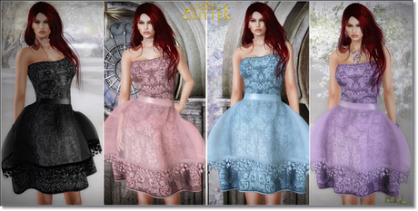 Second Life Marketplace - GLITTER - LIZ mesh cocktail dress Blush