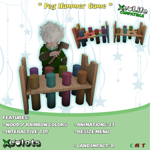 Second Life Marketplace - ** Xeolots ** Peg Hammer Game {XeoLife}
