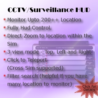 Second Life Marketplace - CCTV/Surveillance HUD-Monitor your sim in an ...