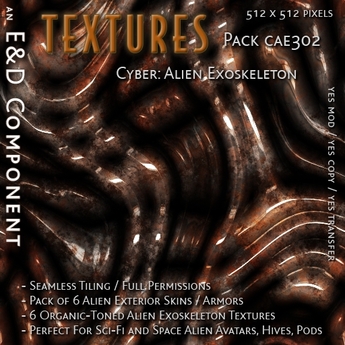 Second Life Marketplace - [CAE302] 6 Organic-Toned Alien Exterior Skins ...