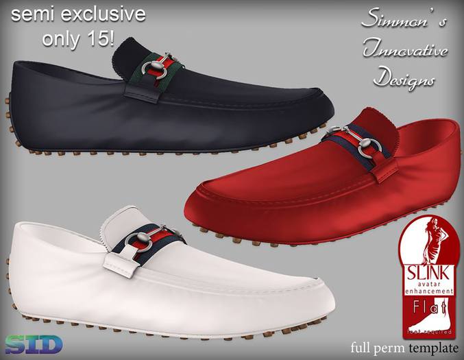 Second Life Marketplace - Semi Exclusive Male Formal Slink Shoe Flat ...