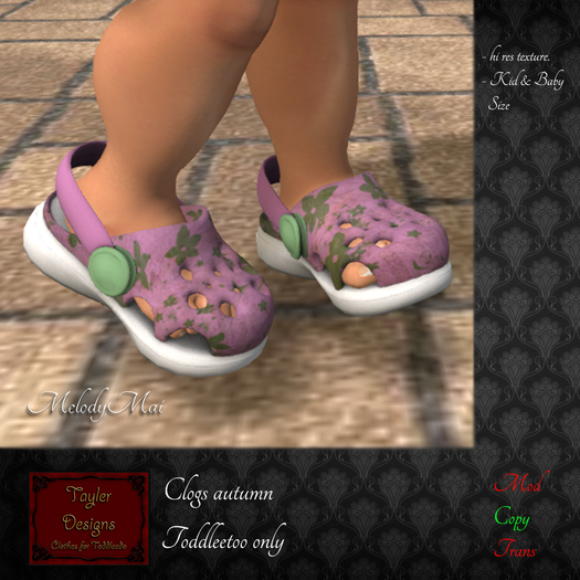 Second Life Marketplace - [T.D.] Toddleedoo CLOGS autumn