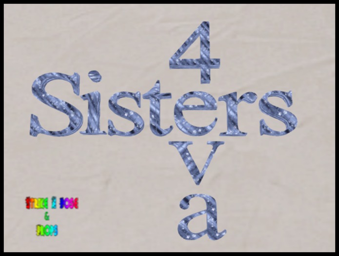 Second Life Marketplace - sisters 4eva sign deep blue sparkle