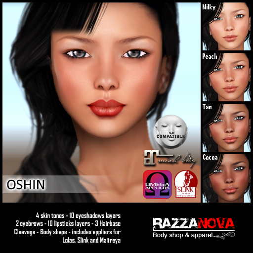 Second Life Marketplace - RazzaNova Skins - OSHIN ( おしん ) :: Demo Pack
