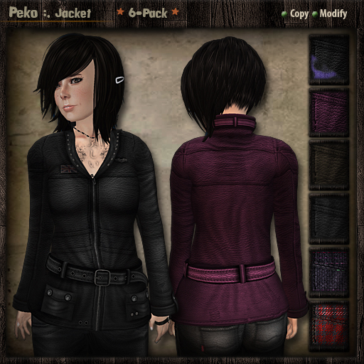 Second Life Marketplace - Leather jackets / coat :. 6-Pack