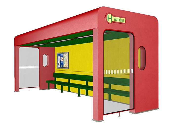 Second Life Marketplace - 70s softline airport bus stop shelter, bus ...