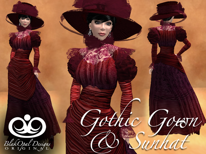 Second Life Marketplace - Gothic Gown Outfit - Garnet