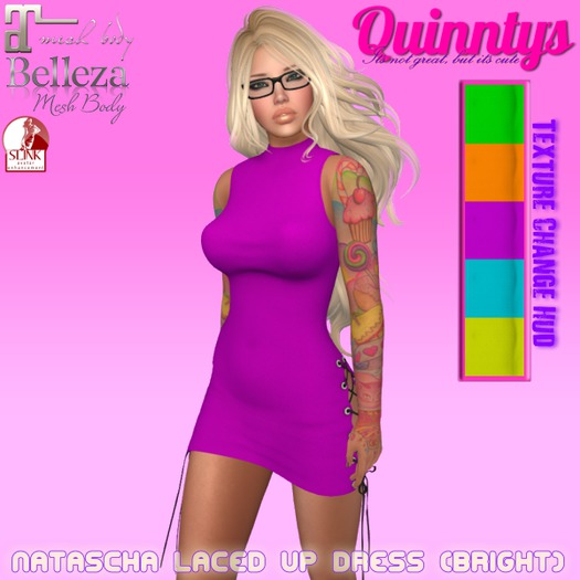 Second Life Marketplace - Natascha Laced Up dress (BRIGHT)