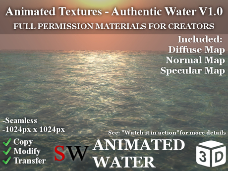 Second Life Marketplace - -SW- Authentic Animated Textures - Water - V1 ...