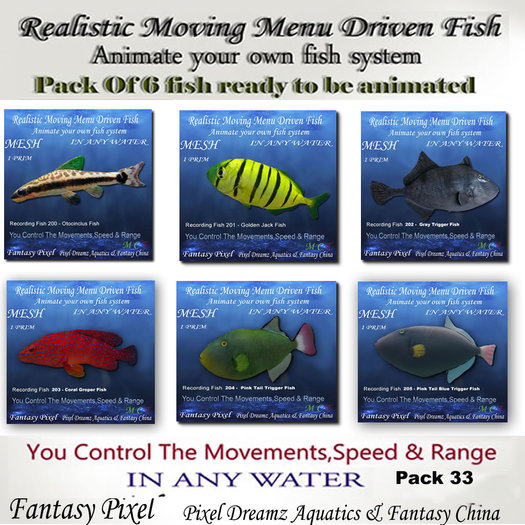 Second Life Marketplace - FP - Realistic Moving Menu Driven Fish MEGA ...